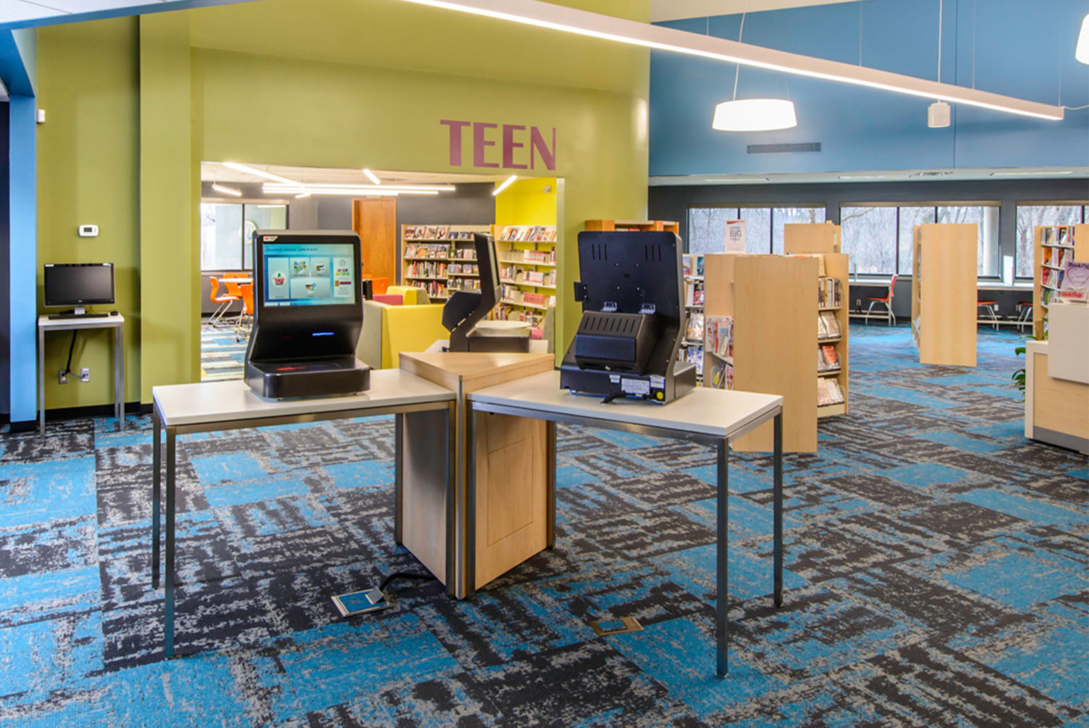 opac and self-check stations - 3 Branch